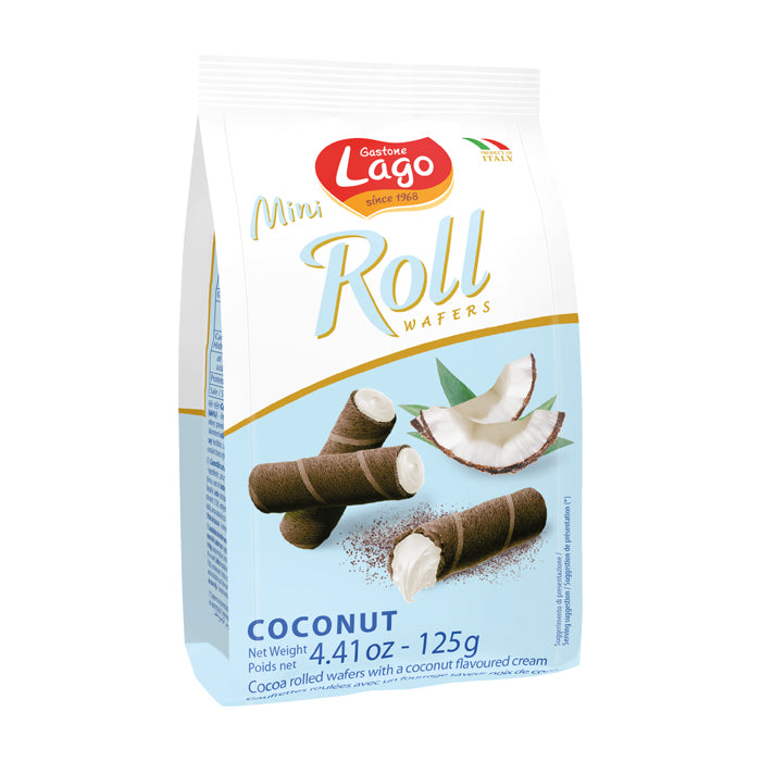 Buy Lago Mini Roll Coconut 125g | Free Delivery Above $30 – The Cocoa Trees