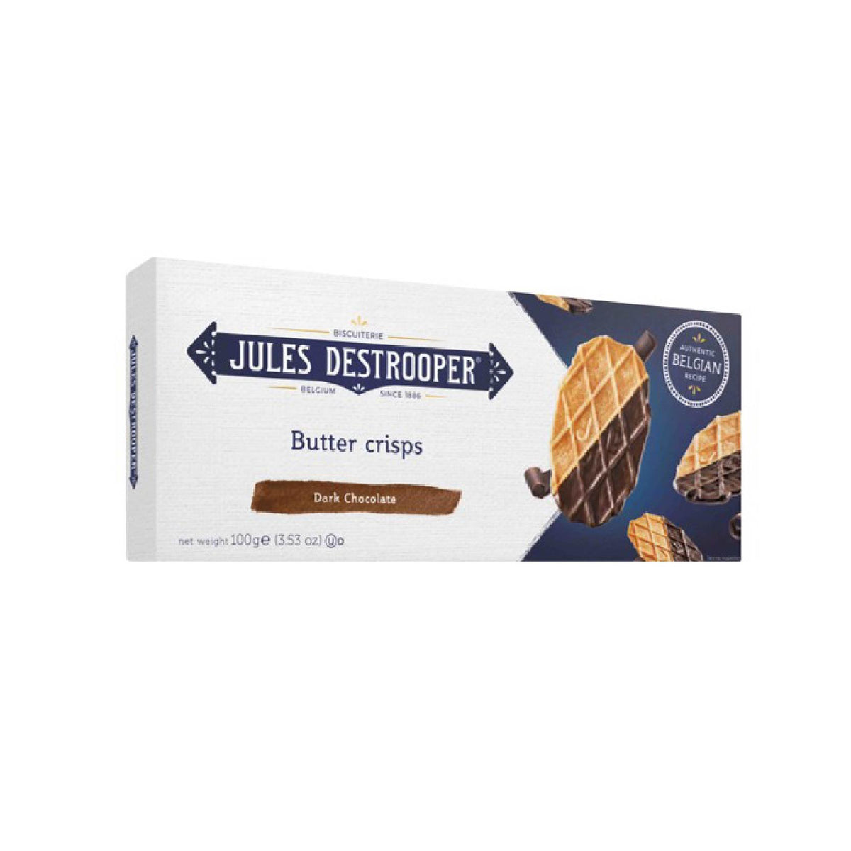 Buy Jules Destrooper Butter Crisps with Belgian dark chocolate 100g ...